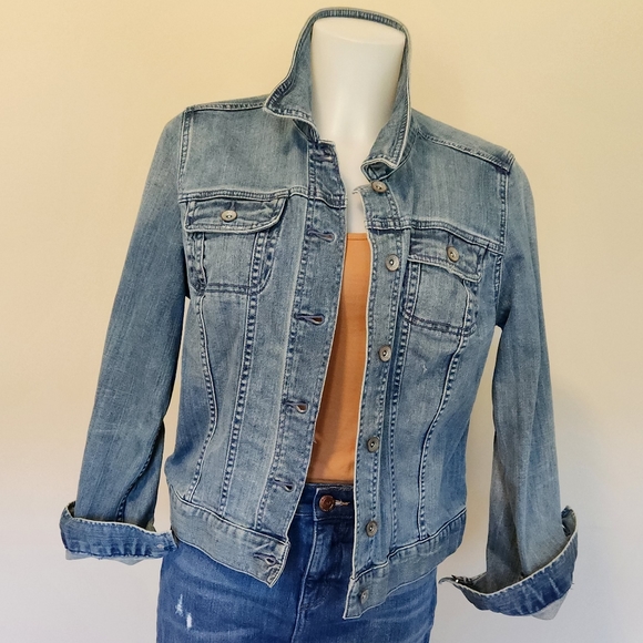 Merona | Jackets & Coats | Lightly Distressed Denim Jacket | Poshmark
